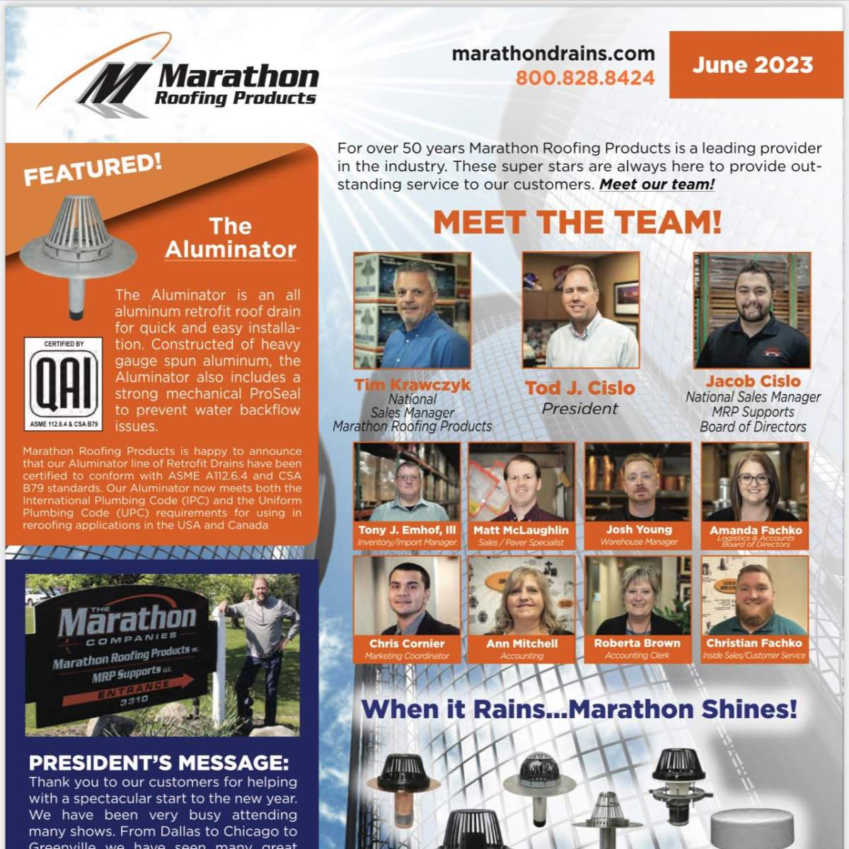 June 2023 Newsletter - 1st Edition - Marathon Roofing Products, Inc.